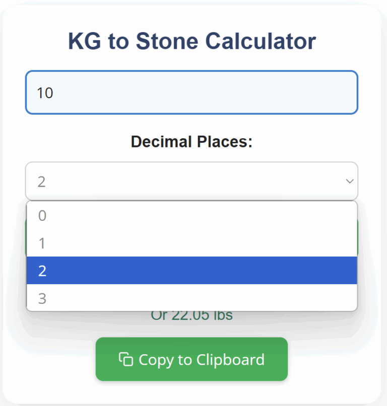 KG to Stone Calculator - Convert KG To Stones and Pounds
